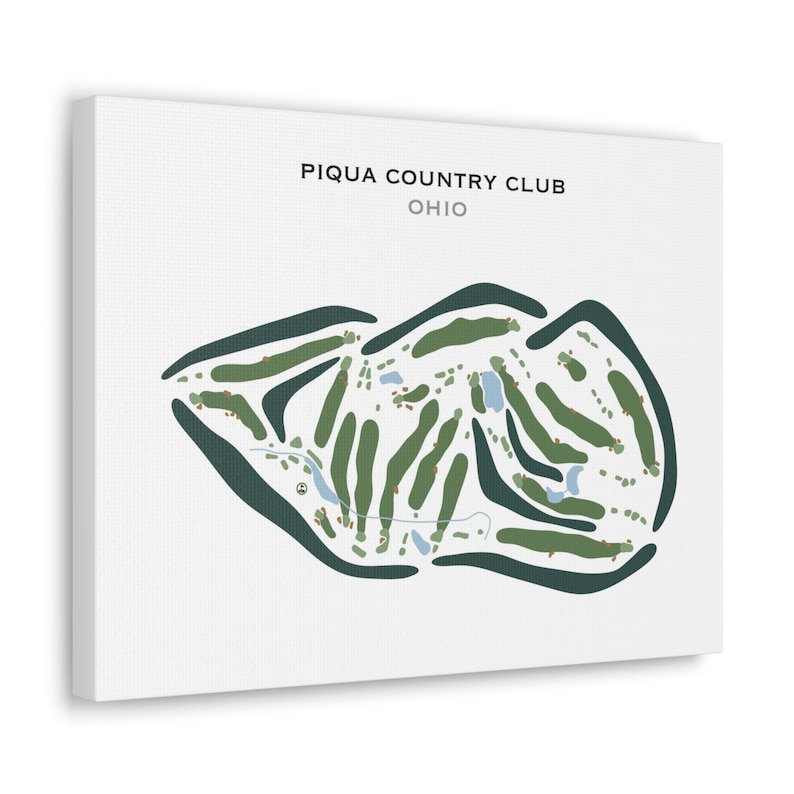 Piqua Country Club, Ohio Golf Course Map, Home Decor, Golfer Gift for ...