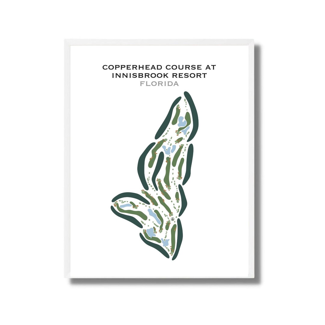 Copperhead Course, Florida | Golf Course Map, Golf Map, Golfer Gift for ...