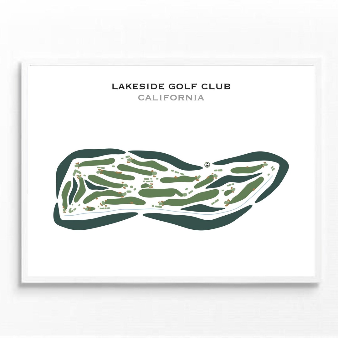 Lakeside Golf Club, CA | Golf Course Map, Golf Map,golfer Gift for Him ...