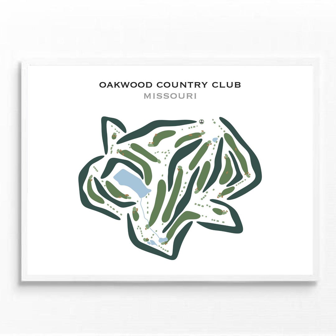 Oakwood Country Club, MO | Golf Course Map, Golf Map, Golfer Gift for ...