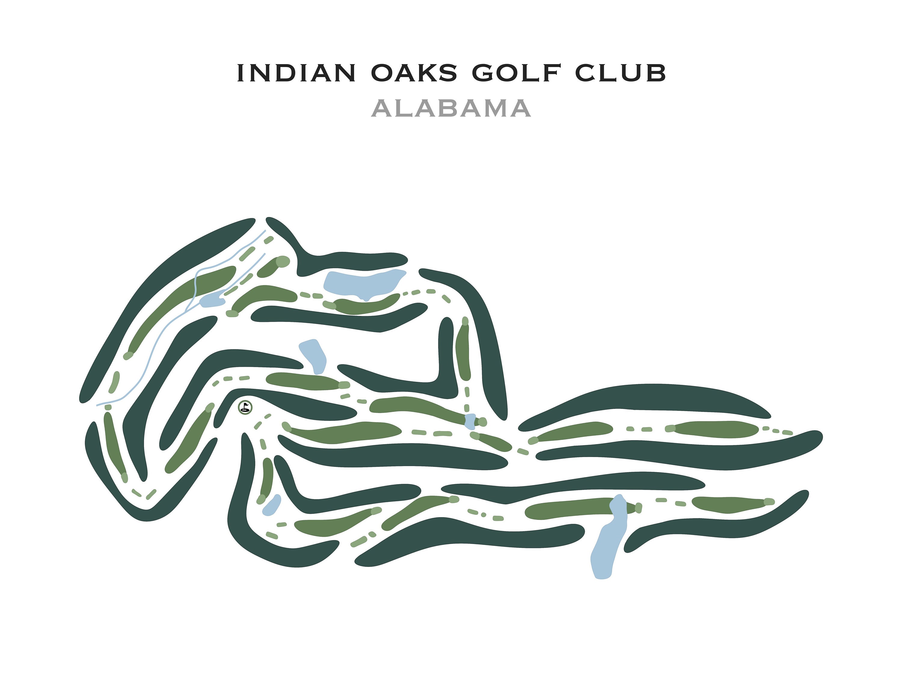 Indian Oaks Golf Club AL Golf Course Map Home Decor - Etsy