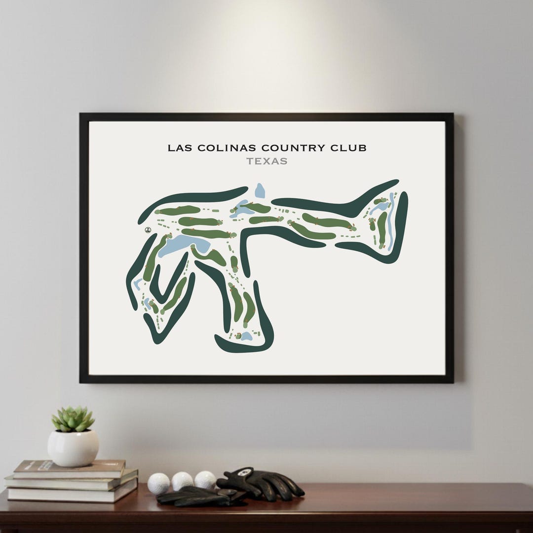 Las Colinas Country Club, TX | Golf Course Map, Golf Map, Golfer Gift ...