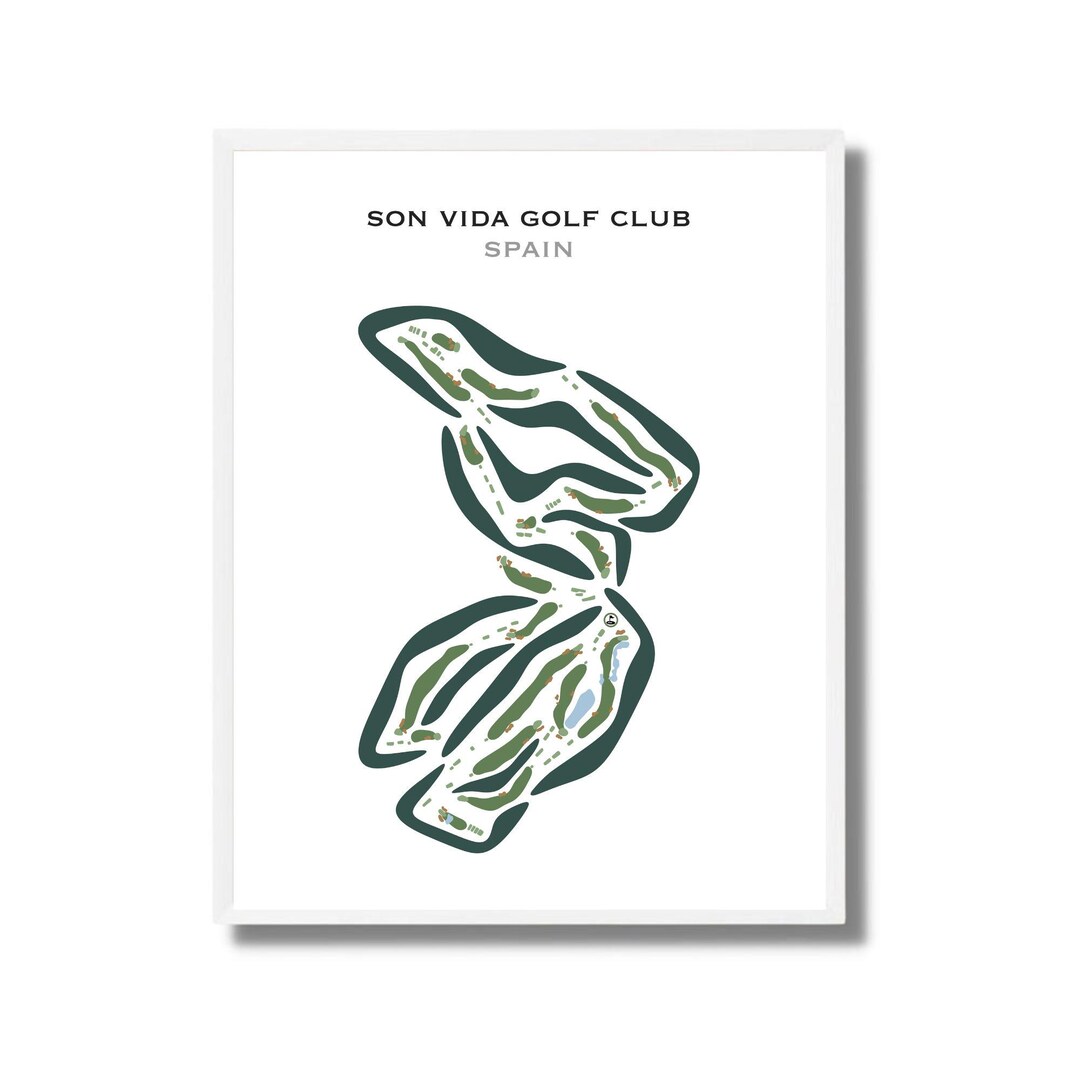 Son Vida Golf Club, Spain | Golf Course Map, Golf Map, Golfer Gift for ...