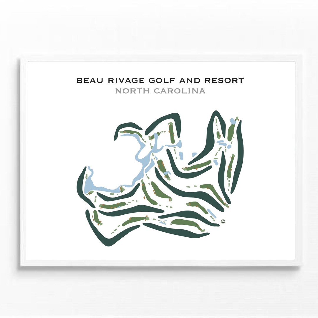 Beau Rivage Golf & Resort, NC | Golf Course Map, Golf Map, Golfer Gift ...