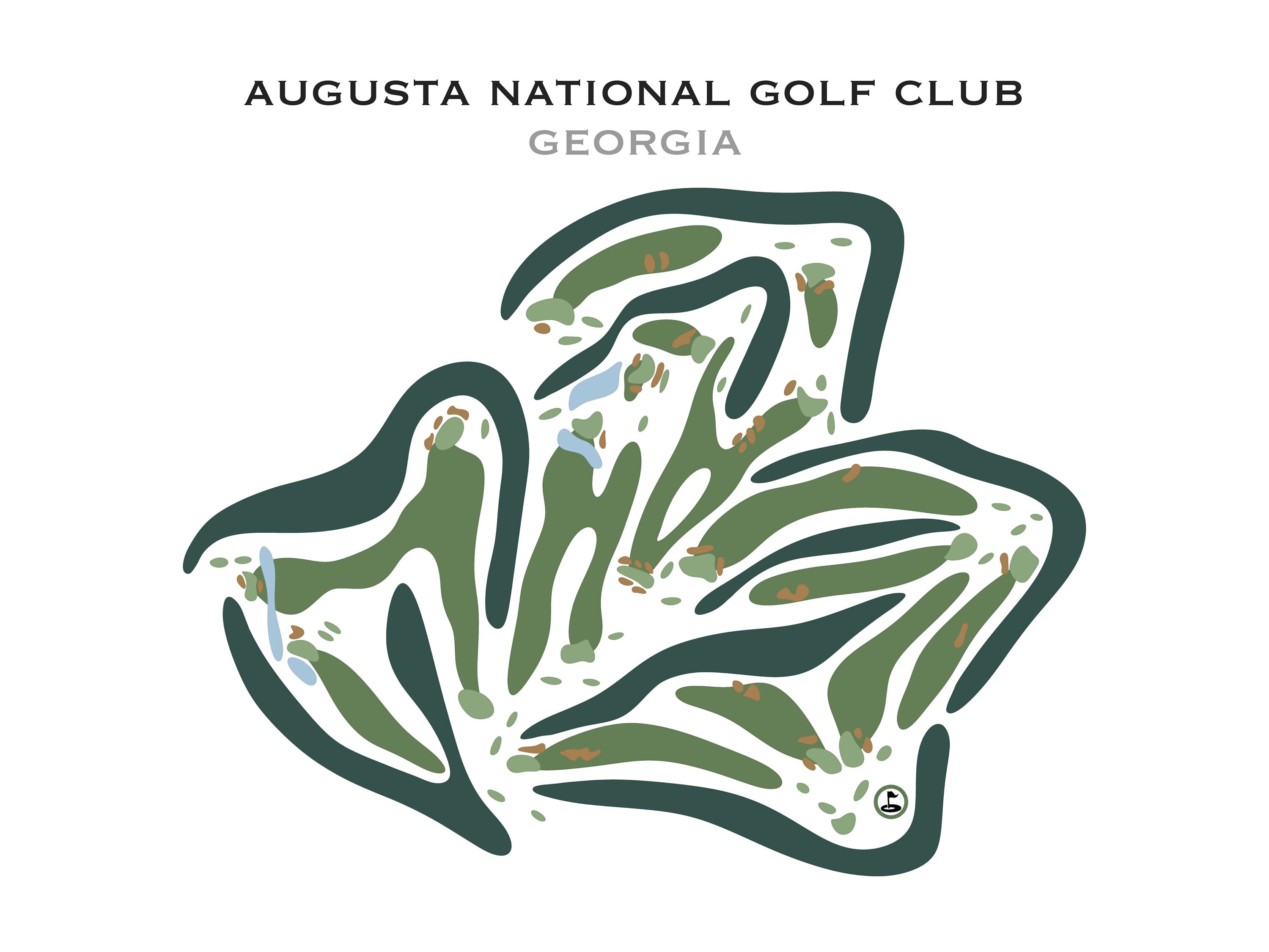 Augusta National Golf Club GA Golf Course Map Home Decor - Etsy