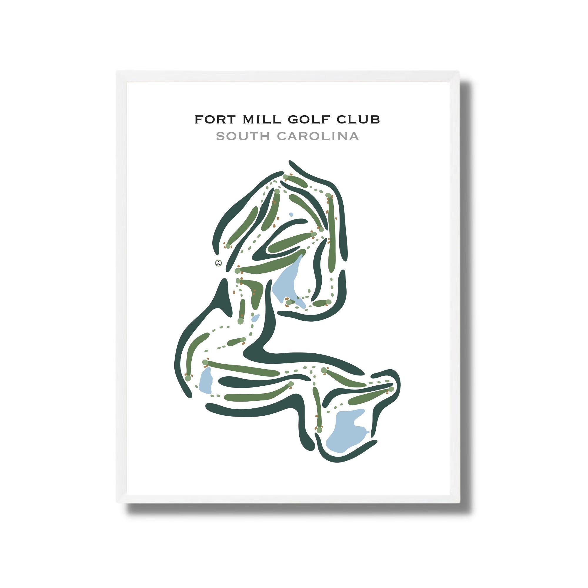 Fort Mill Golf Club, SC Golf Course Map Canvas Wall Art, Golf Gifts for ...