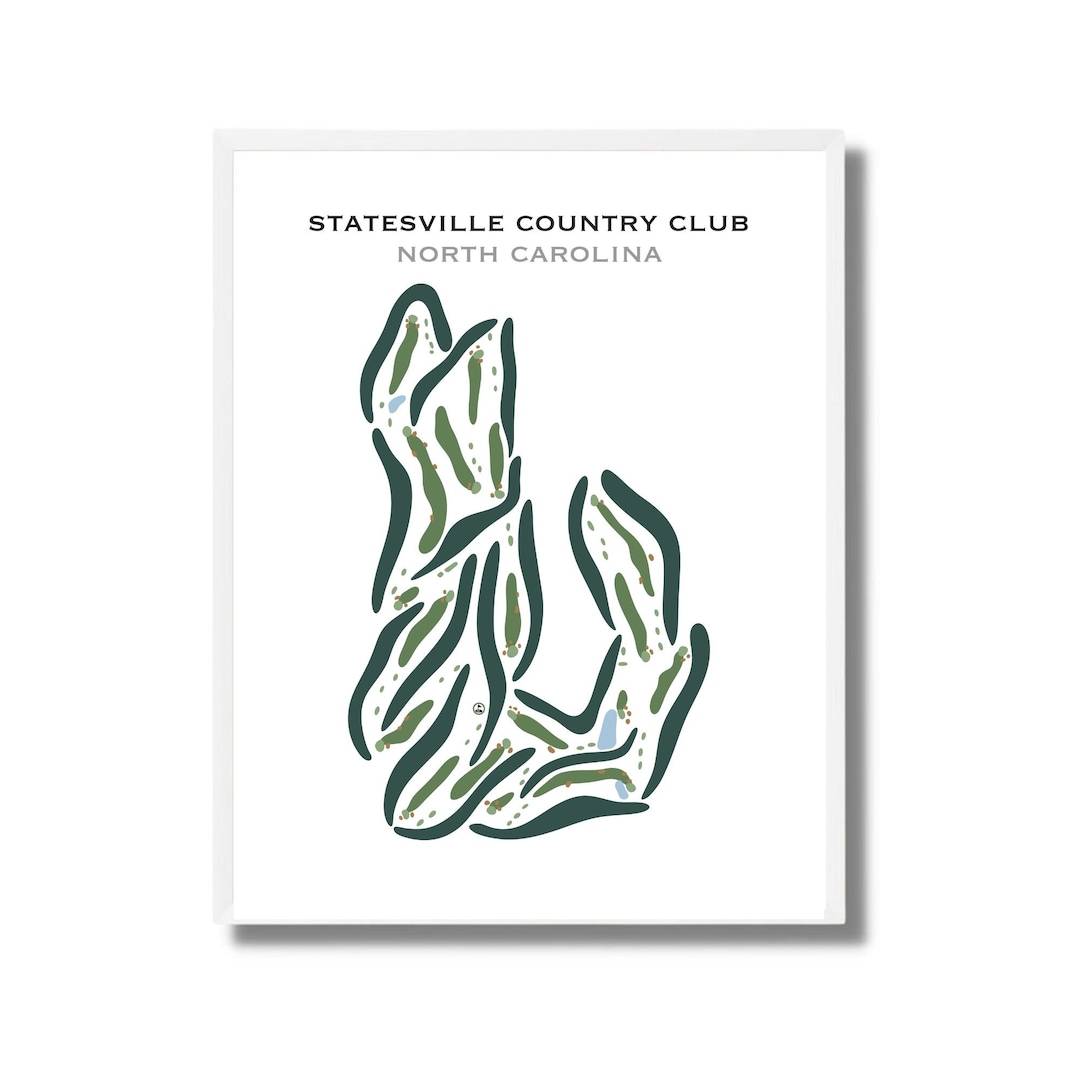Statesville Country Club, NC Golf Course Map Wall Art, Golf Map Canvas ...