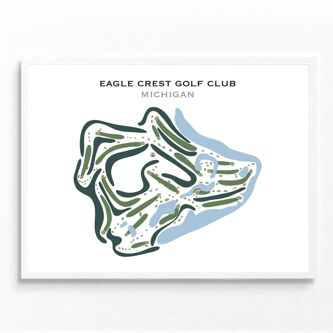 Eagle Crest Golf Club, MI | Golf Course Map, Golf Map, Golfer Gift for ...