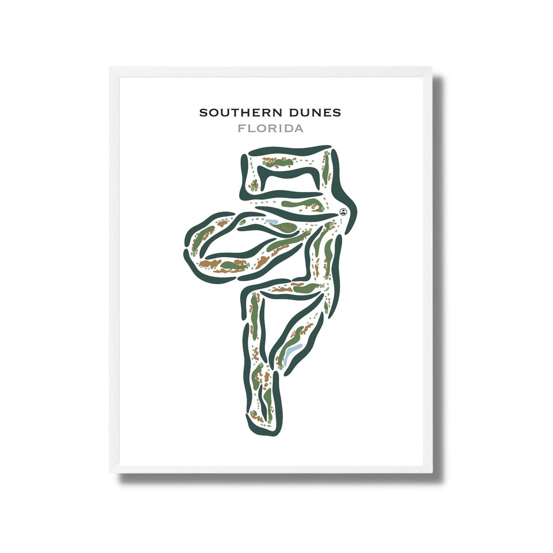 Southern Dunes, Florida | Golf Course Map, Golf Map, Golfer Gift for ...