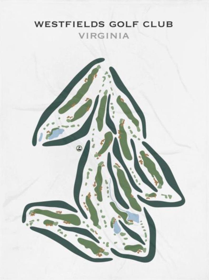Westfields Golf Club, VA Golf Course Map Blanket, Golf Map, Golfer Gift ...