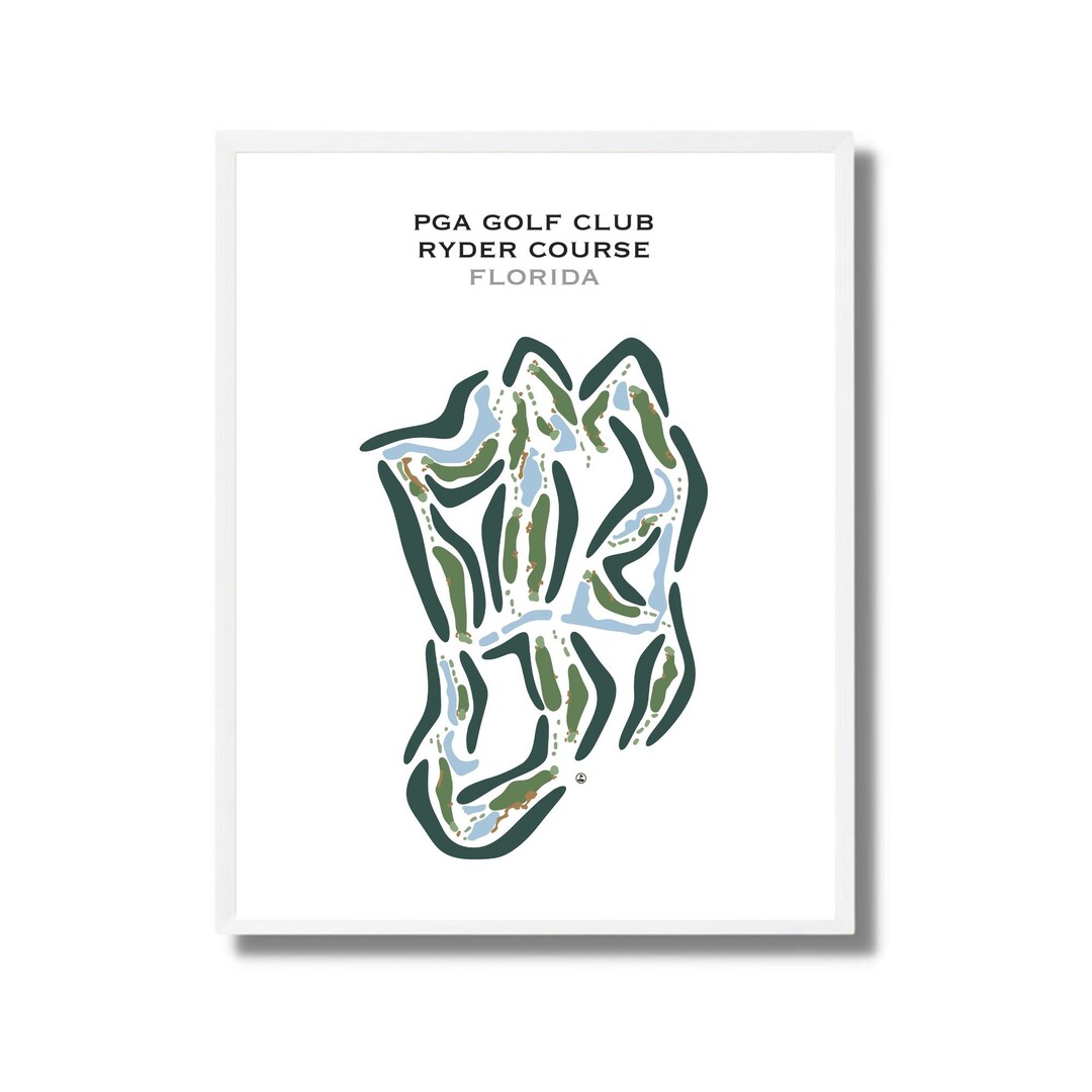 PGA Golf Club - Ryder Course, FL | Golf Course Map, Decor, Golfer Gift ...