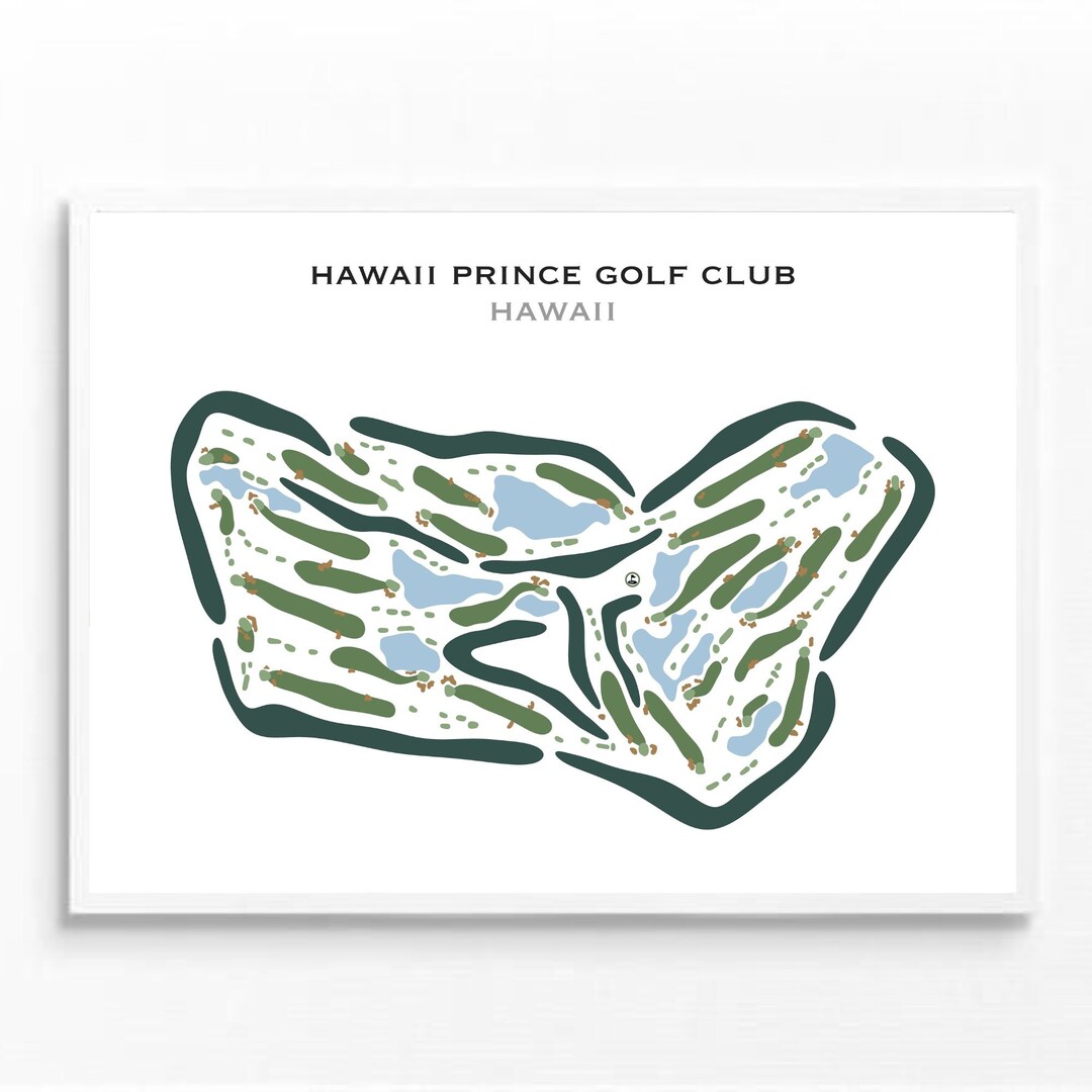 Hawaii Prince Golf Club, HI | Golf Course Map, Golf Map, Golfer Gift ...
