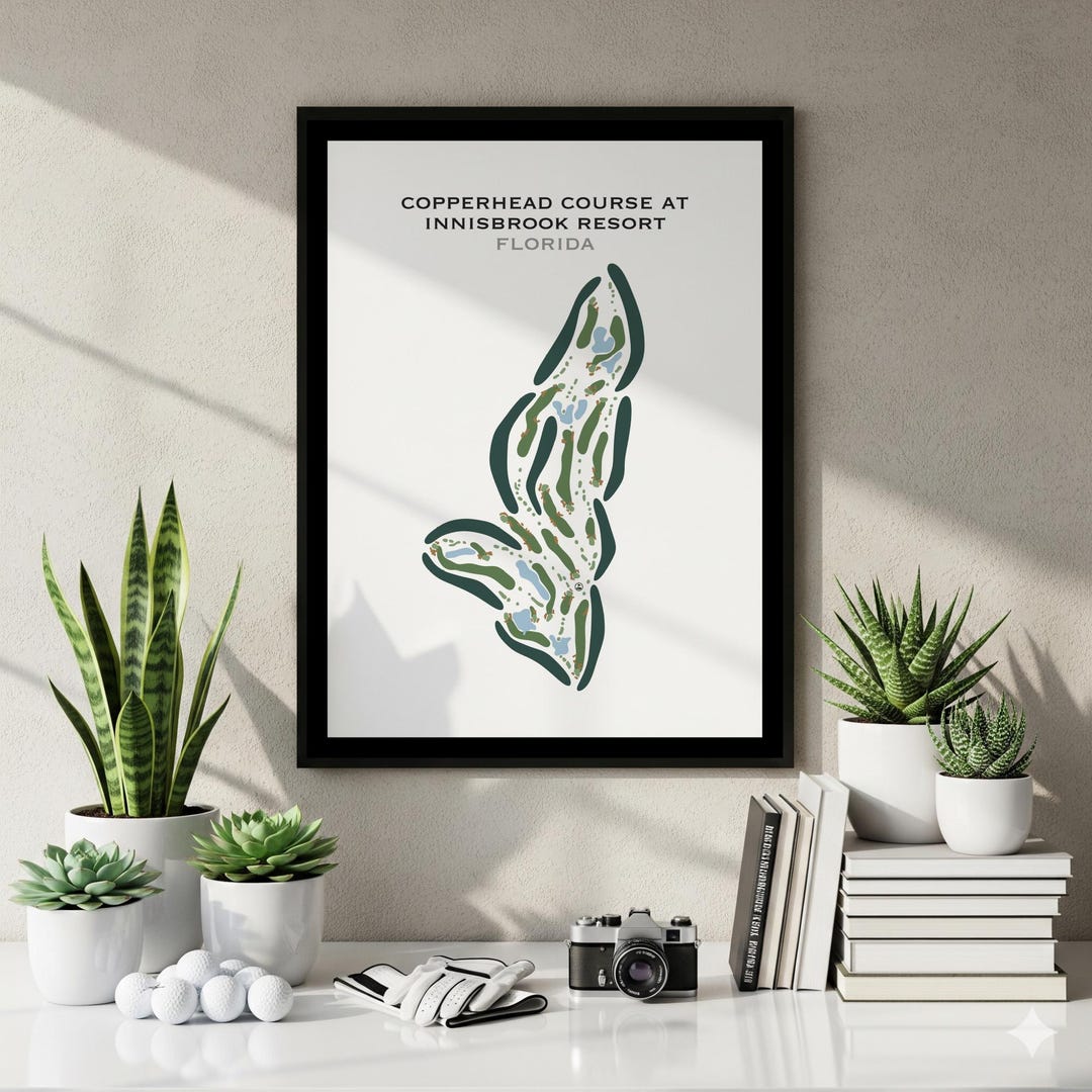 Copperhead Course, Florida Golf Course Map Wall Art, Golf Map Canvas ...