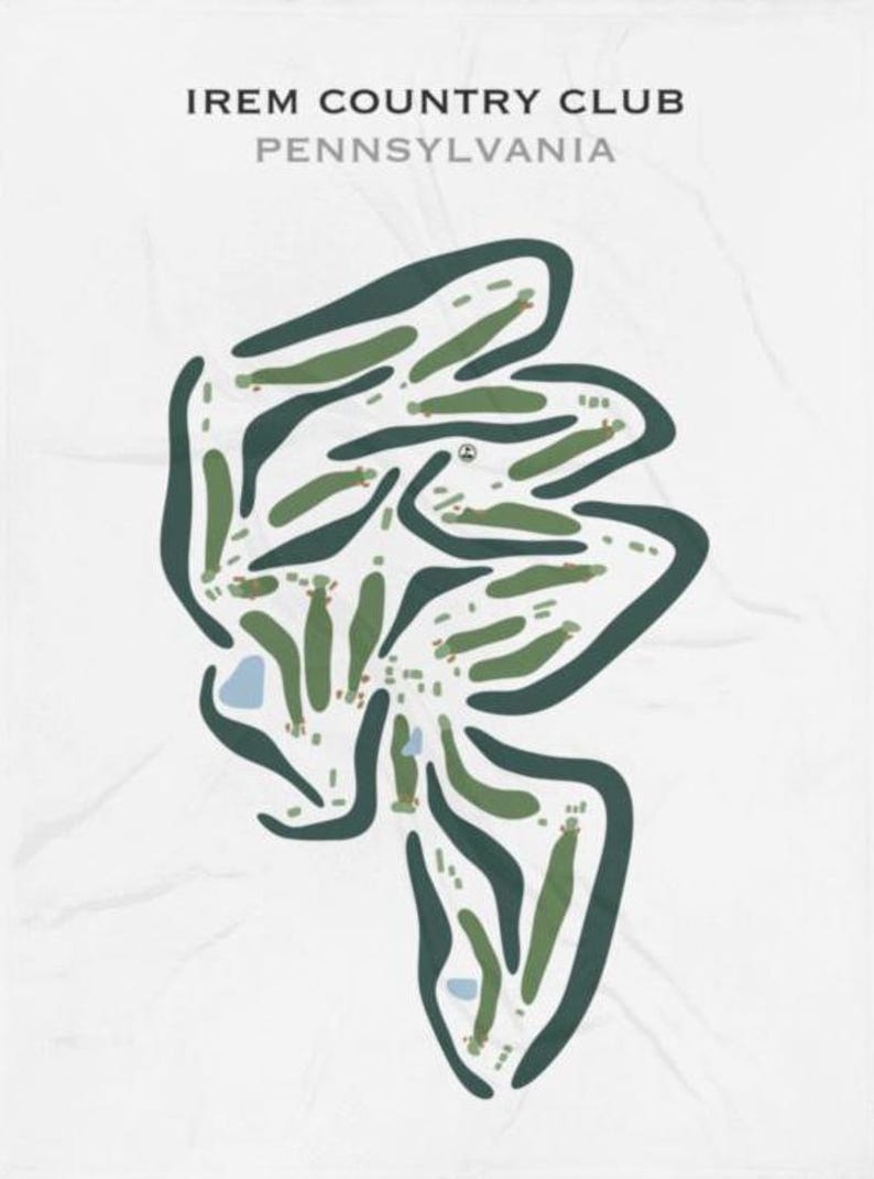 Irem Country Club, PA | Golf Course Map, Golf Map, Golfer Gift for Him ...