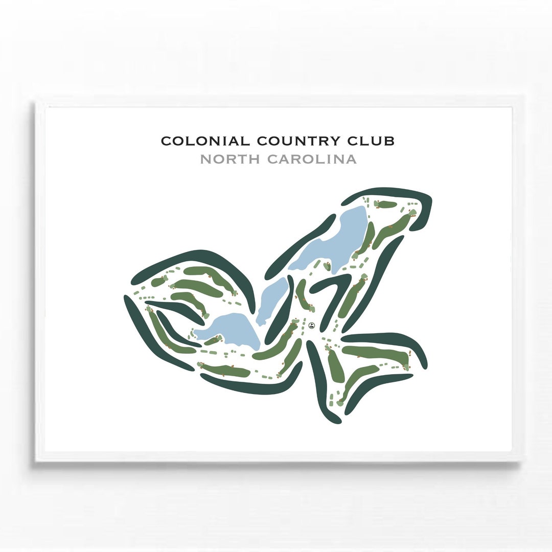 Colonial Country Club, NC | Golf Course Map, Golf Map, Golfer Gift for ...
