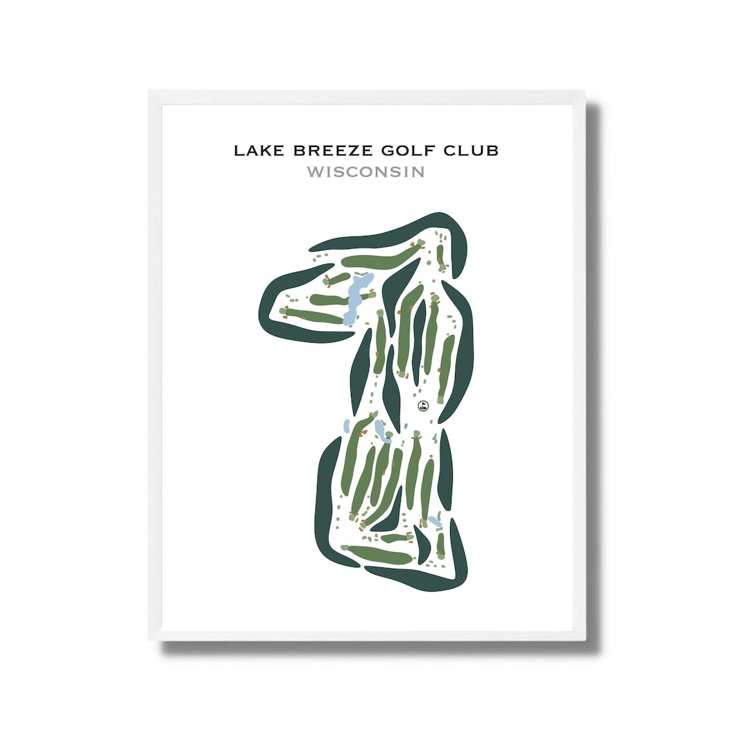 Lake Breeze Golf Club, WI | Golf Course Map, Golf Map, Golfer Gift for ...