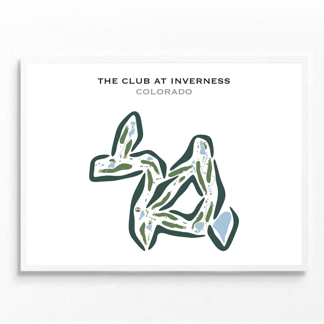 The Club at Inverness, CO Golf Course Map Canvas, Golf Map Wall Art ...