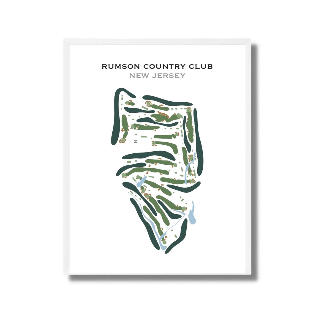 Golf Course Map Gifts, Rumson Country Club, NJ | Golf Map, Golfer Dad ...