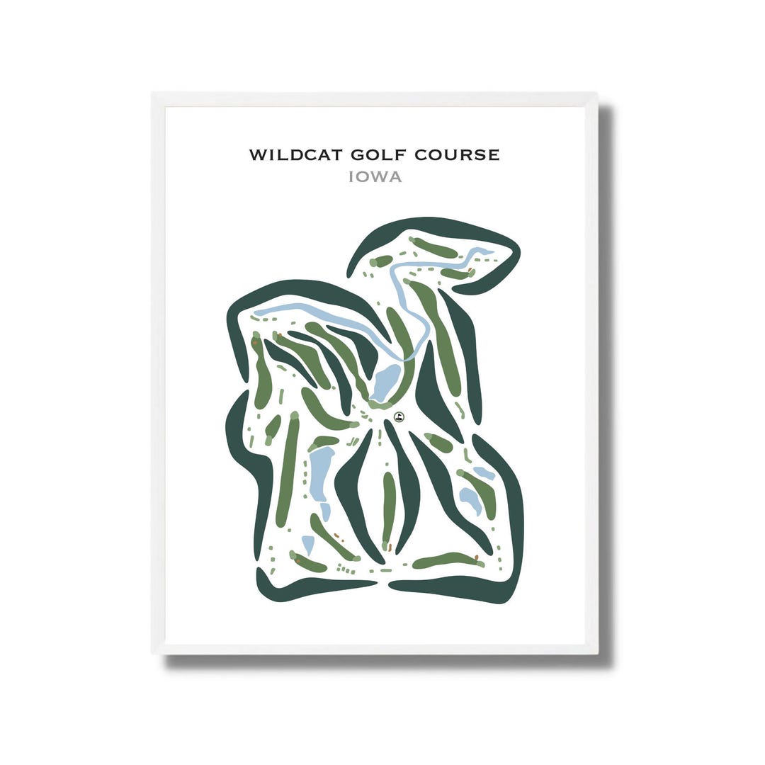 Wildcat Golf Course, IA | Golf Course Map, Golf Map, Golfer Gift for ...