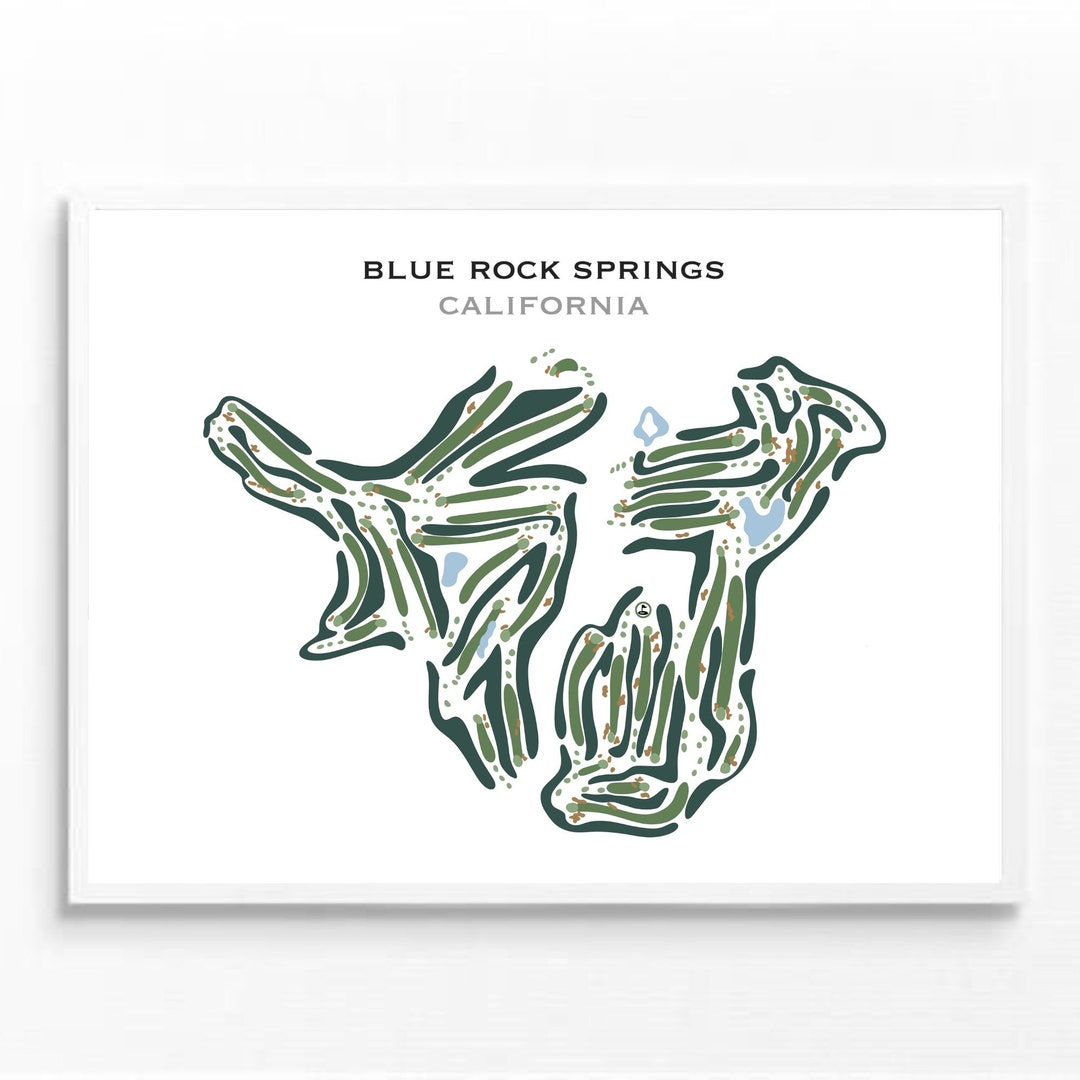 Blue Rock Springs, California | Golf Course Map, Golf Map, Golfer Gift ...