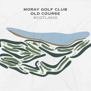 Moray Golf Club Old Course, Scotland | Golf Course Map, Golfer Gift for ...