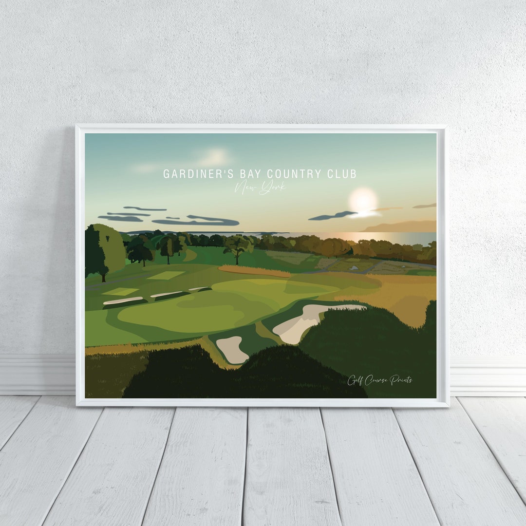 Gardiner's Bay Country Club, New York | Watercolor Golf Course Canvas ...