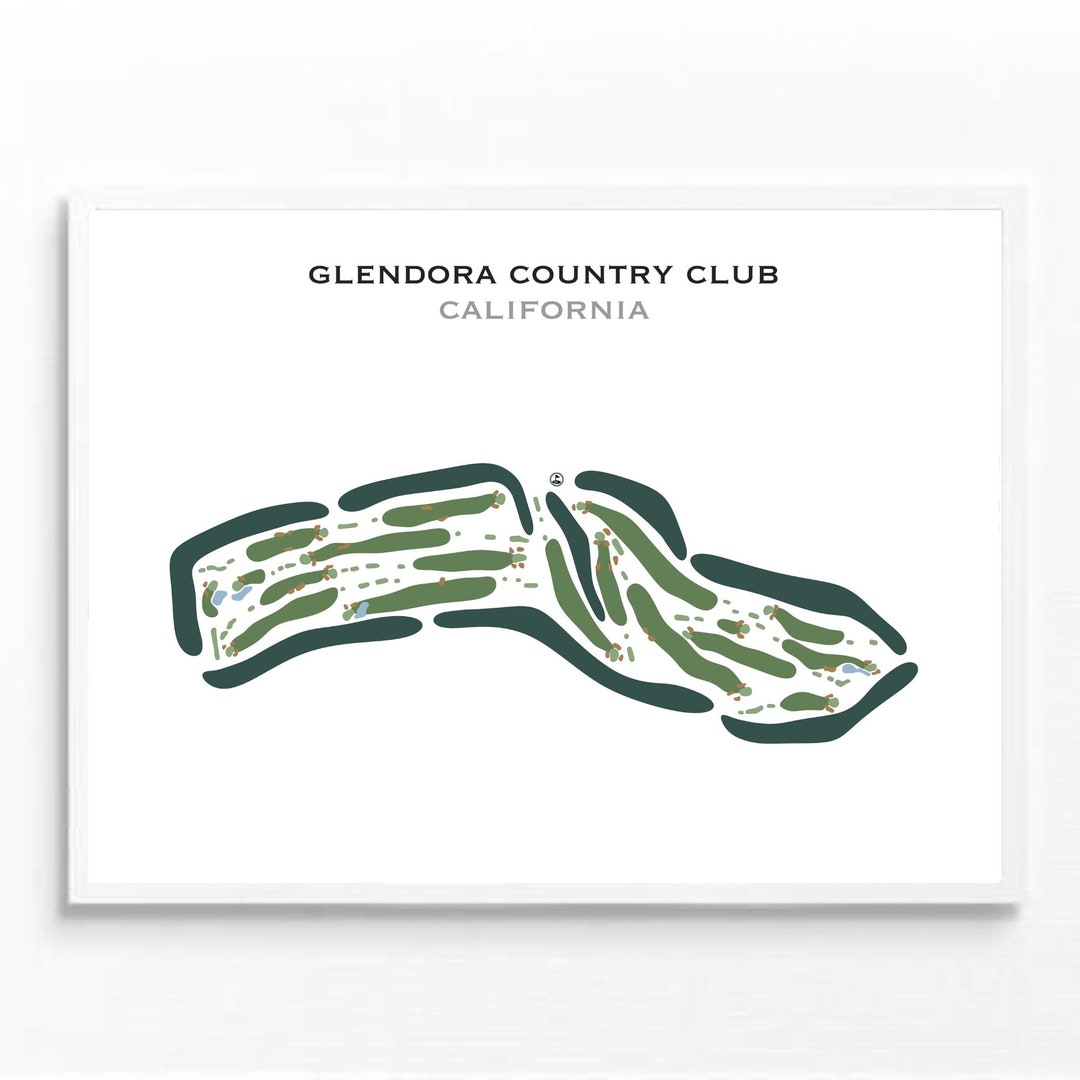Glendora Country Club, CA Golf Course Map Canvas, Golf Map Wall Art ...