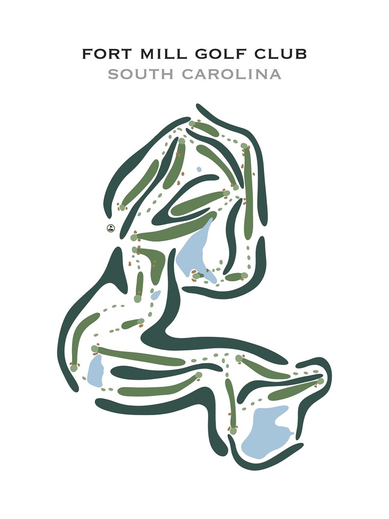 Fort Mill Golf Club SC Golf Course Map Home Decor Golfer - Etsy