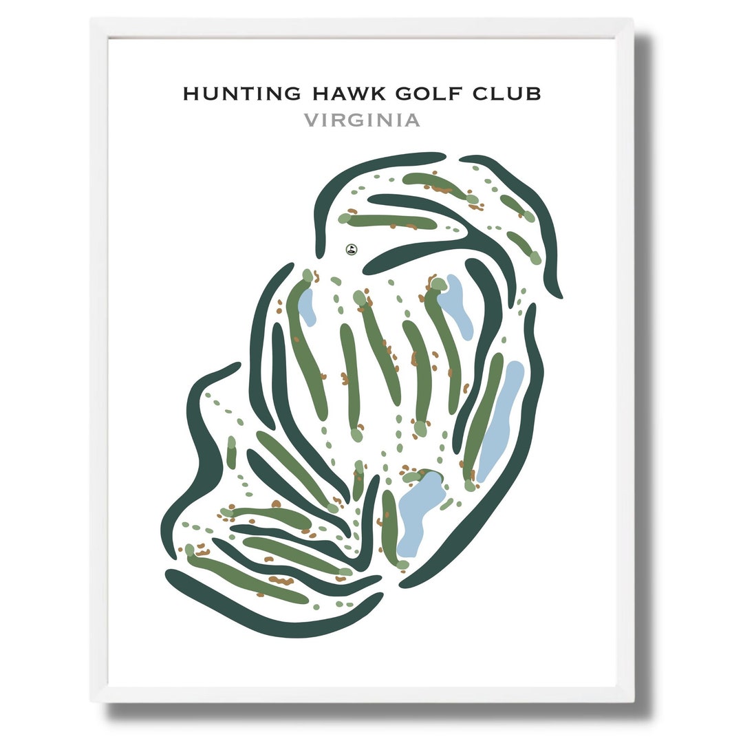 Hunting Hawk Golf Club VA Golf Course Map Home Decor - Etsy