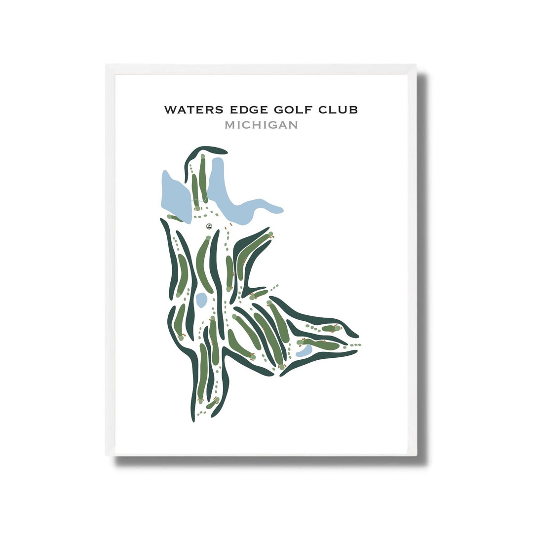 Waters Edge Golf Club, MI | Golf Course Map, Golf Map, Golfer Gift for ...