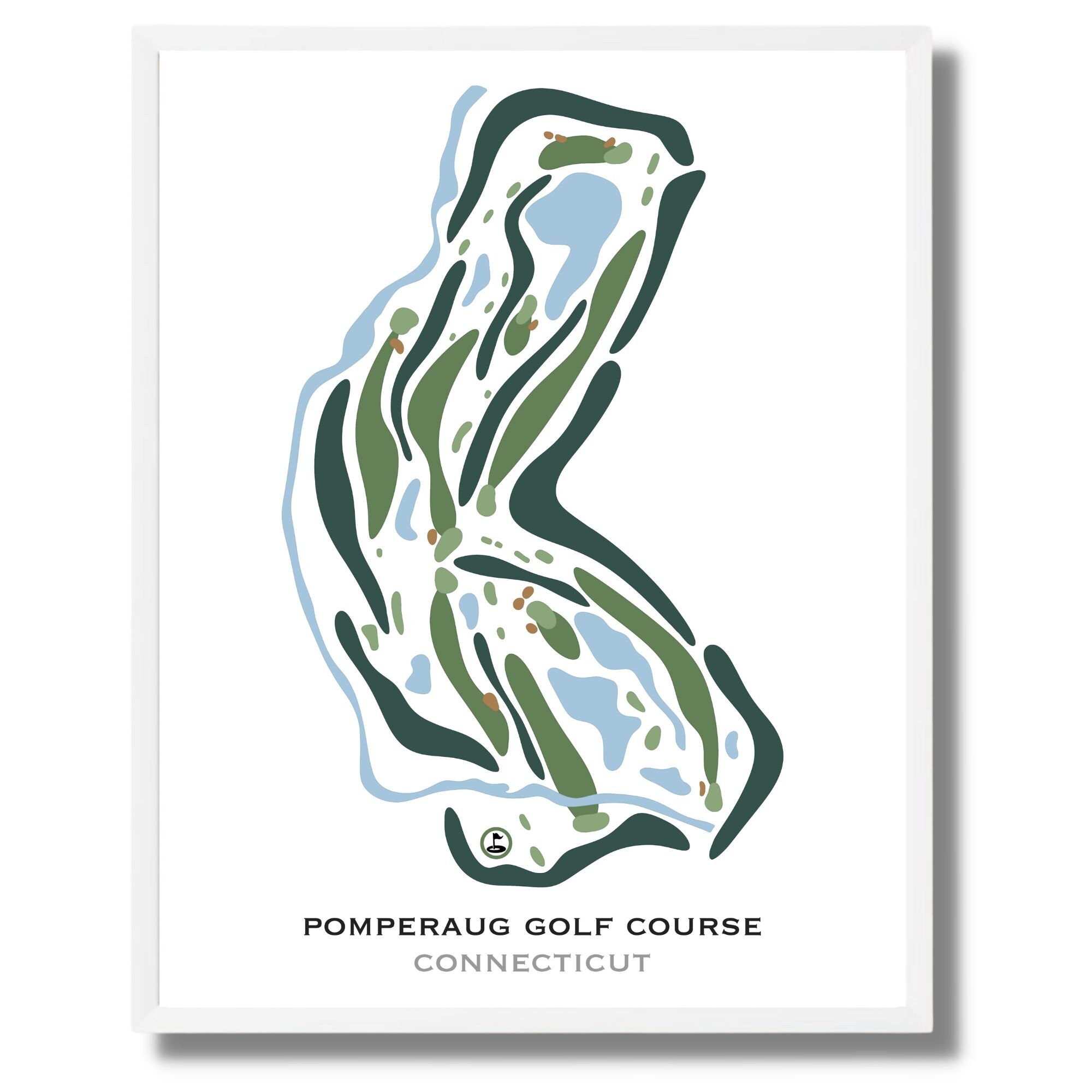 Pomperaug Golf Course CT Golf Course Map Home Decor - Etsy