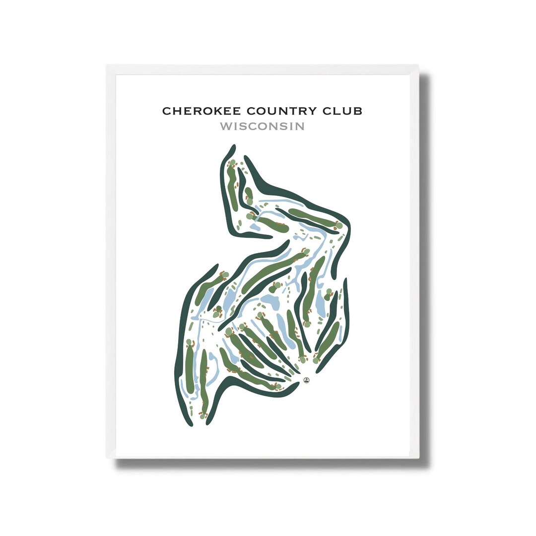 Cherokee Country Club, WI | Golf Course Map, Golf Map, Golfer Gift for ...