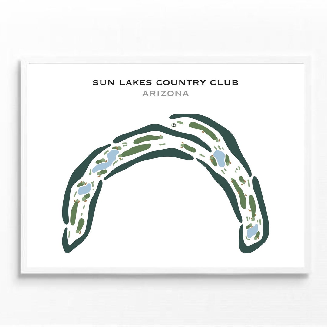 Sun Lakes Country Club, AZ | Golf Course Map, Golf Map, Golfer Gift for ...