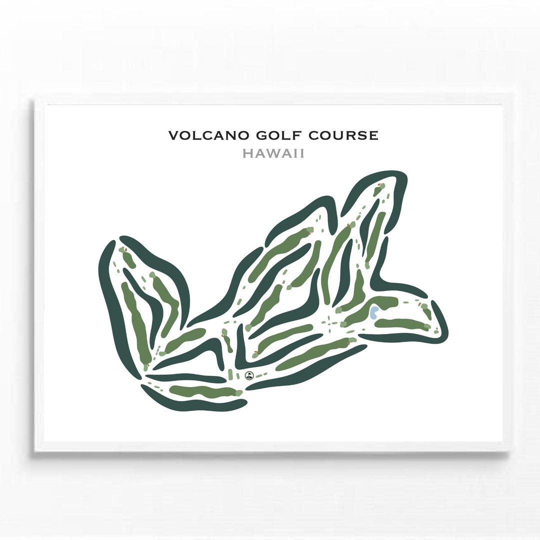 Volcano Golf Course, Hawaii | Golf Course Map, Golf Map, Golfer Gift ...