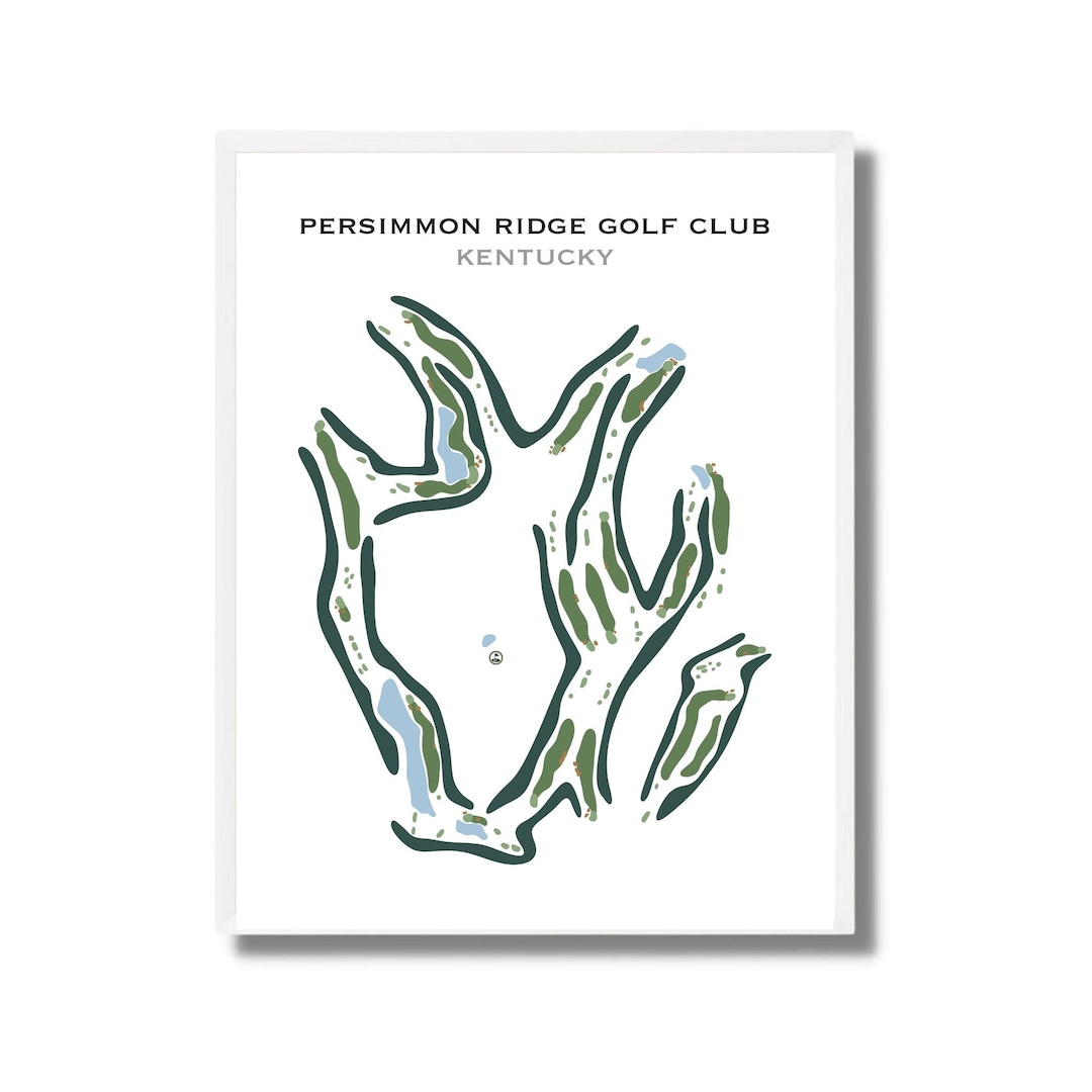 Persimmon Ridge Golf Club, KY Golf Course Map Canvas Art, Golf Gifts ...