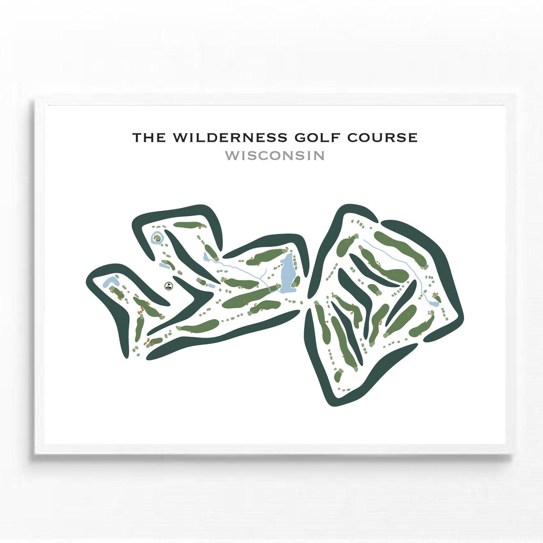 The Wilderness Golf Course, WI | Golf Course Map, Golf Map, Golfer Gift ...
