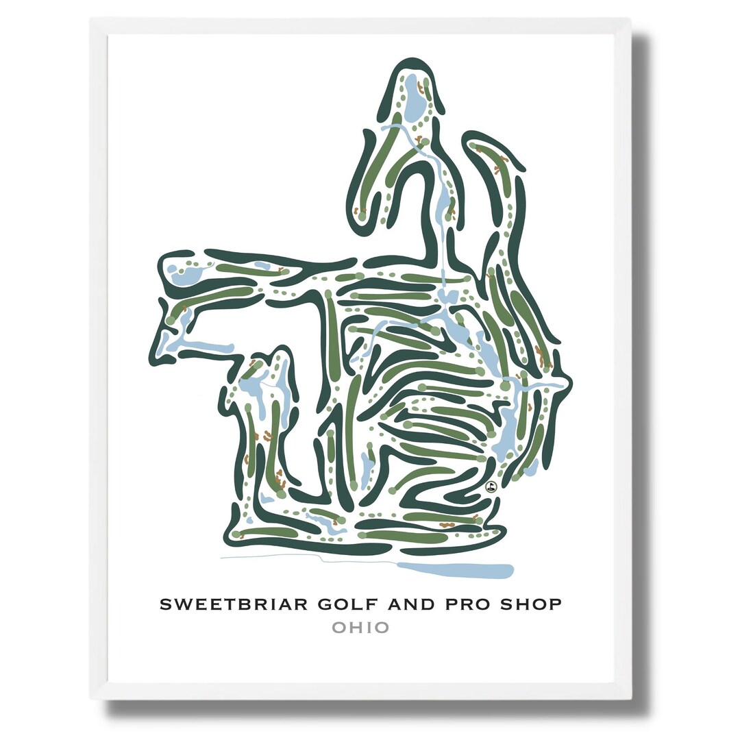 Sweetbriar Golf & Pro Shop OH Golf Course Map Home Decor - Etsy