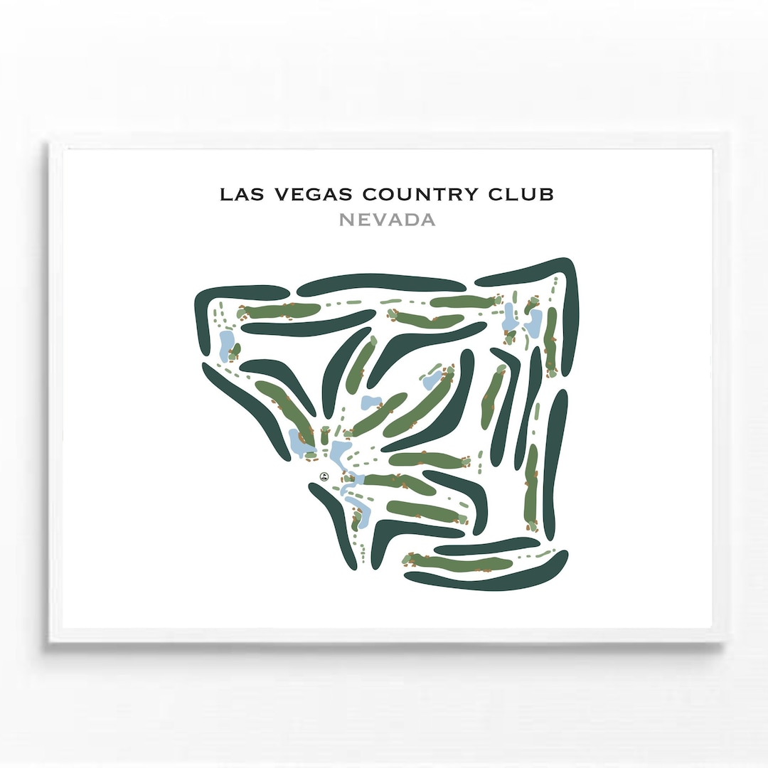 Las Vegas Country Club, NV | Golf Course Map Wall Art, Golf Map Decor ...