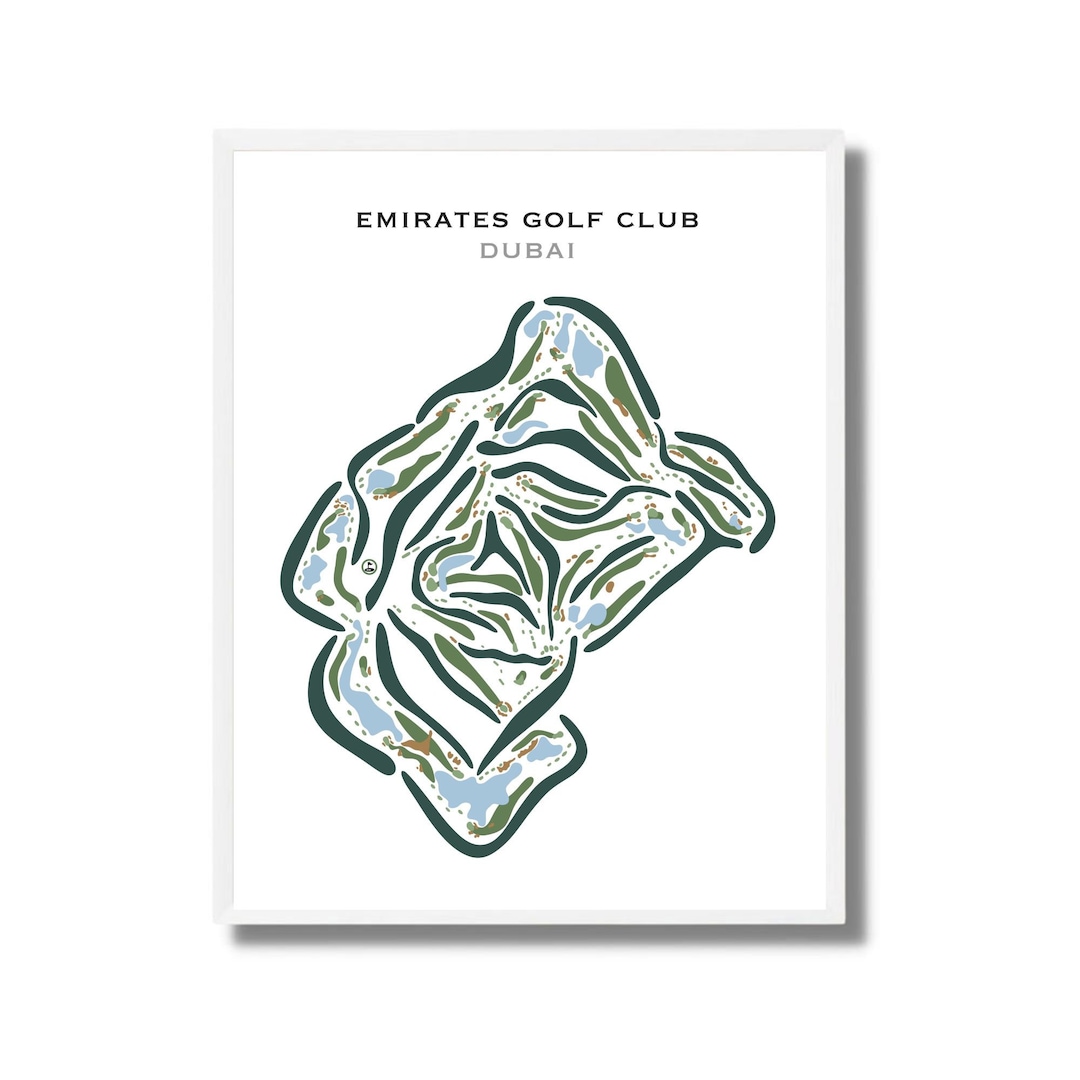 Emirates Golf Club, Dubai, Golf Course Map, Golf Theme Artwork, Golf ...