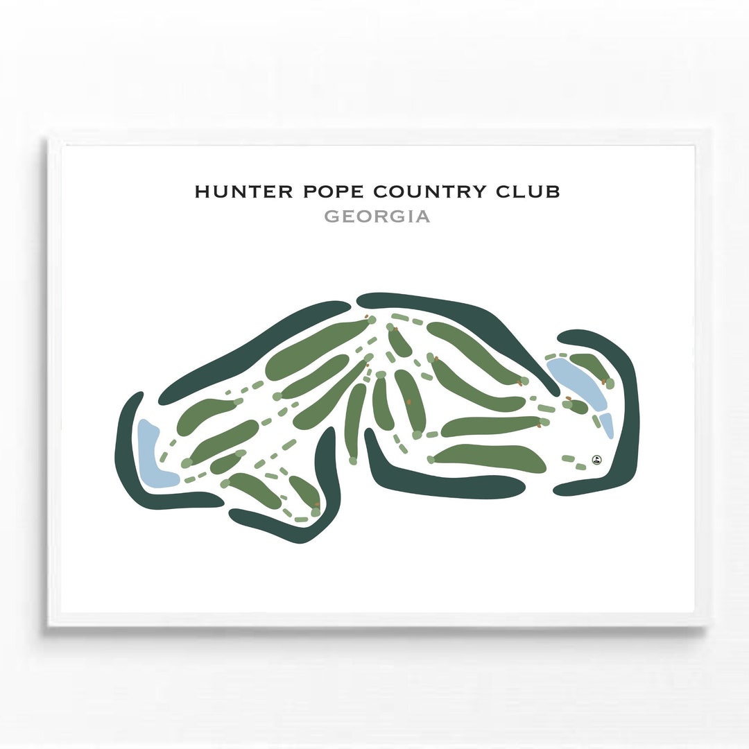 Hunter Pope Country Club, GA | Golf Course Map, Golf Map, Golfer Gift ...