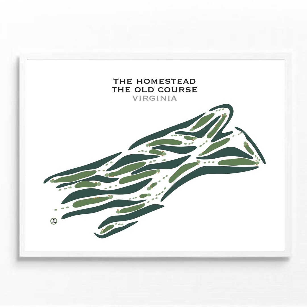 The Homestead - the Old Course, VA |golf Course Map, Decor, Golfer Gift ...