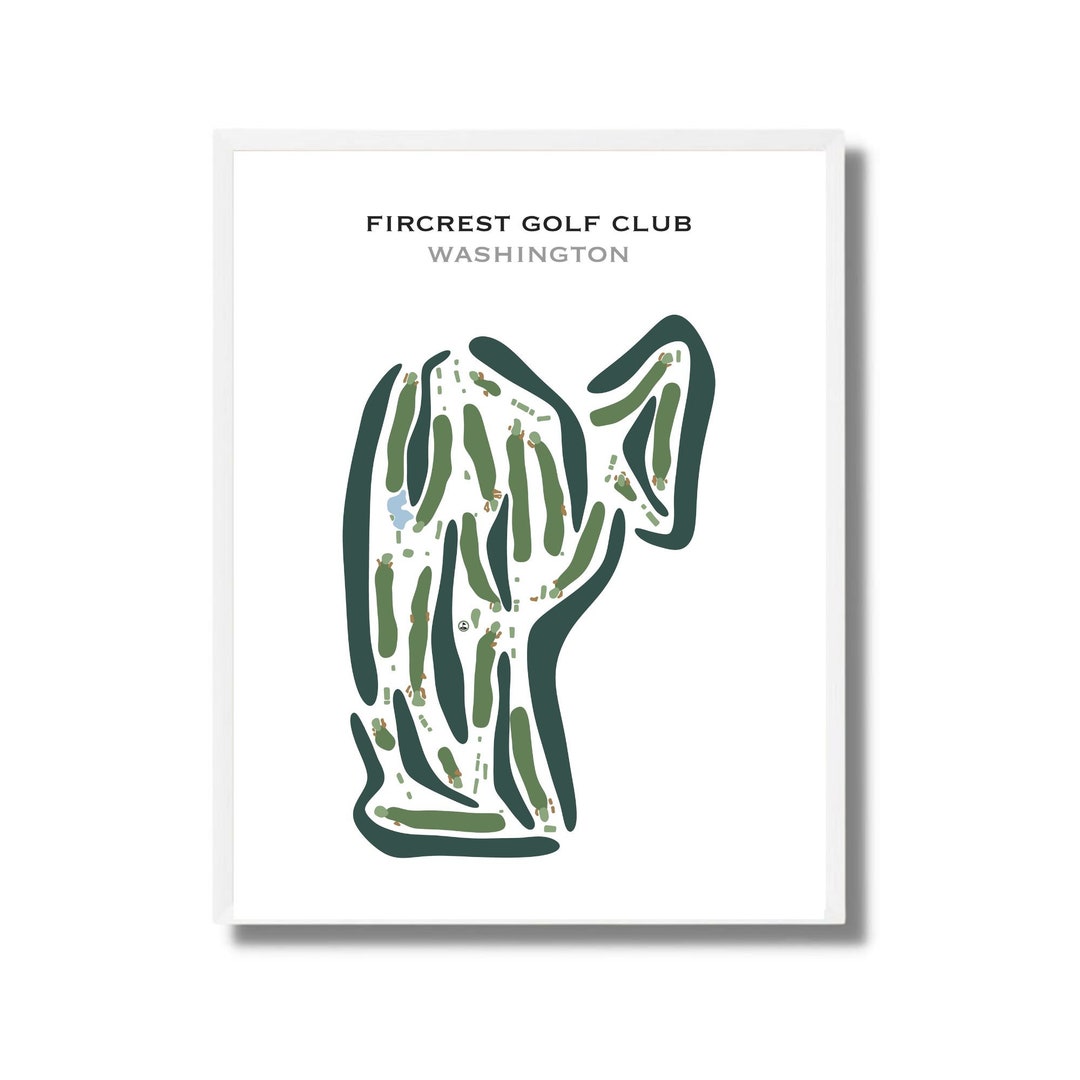 Fircrest Golf Club, WA | Golf Course Map, Golf Map, Golfer Gift for Him ...