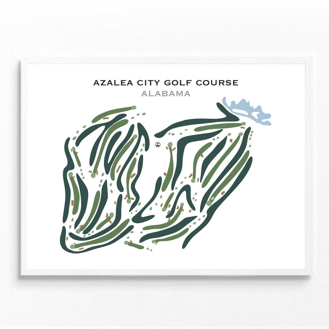 Azalea City Golf Course, AL Golf Course Map, Golf Map, Golfer Gift for ...