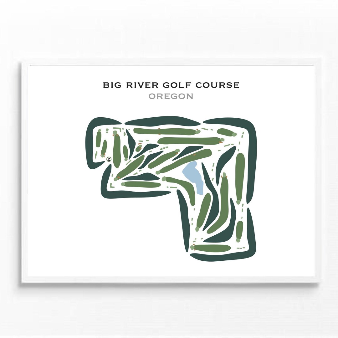 Big River Golf Course, Oregon | Golf Course Map, Golf Map, Golfer Gift ...