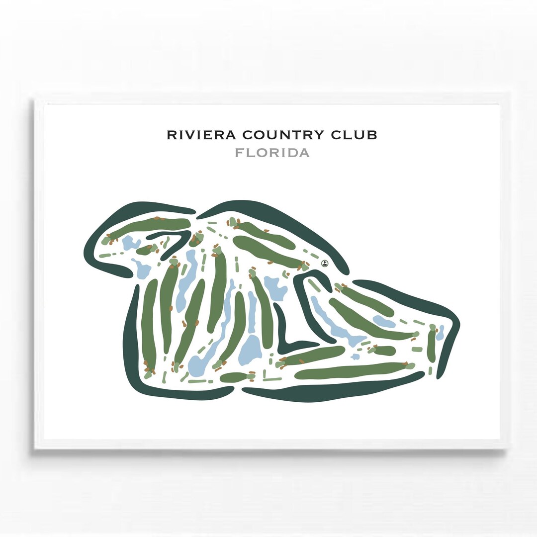 Riviera Country Club, Florida| Golf Course Map, Golf Map, Golfer Gift ...