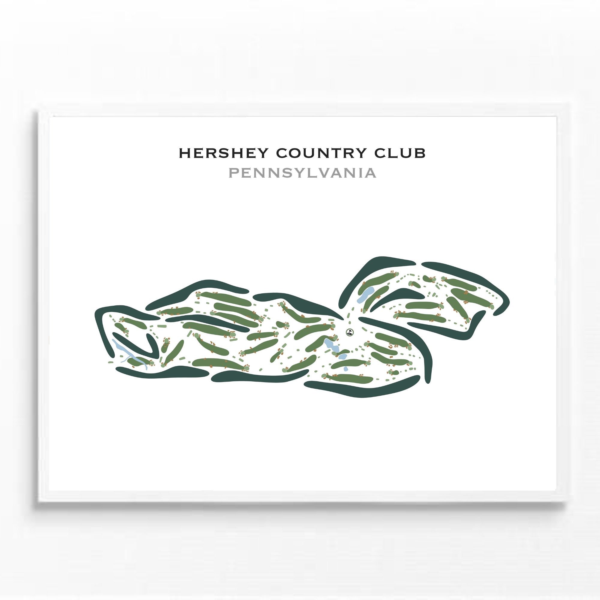 Hershey Country Club PA Golf Course Map Home Decor Golfer - Etsy