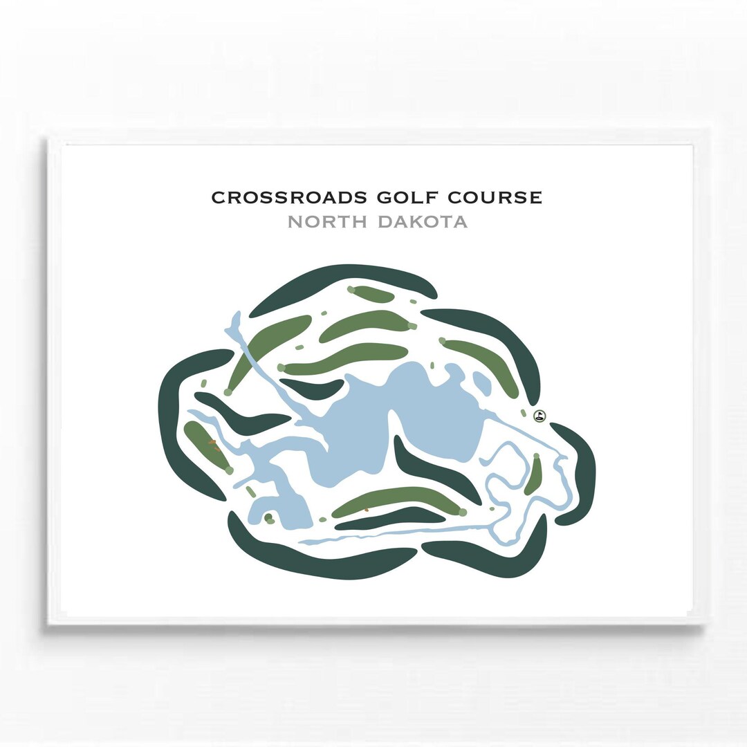 Crossroads Golf Course, ND | Golf Course Map, Golf Map, Golfer Gift for ...