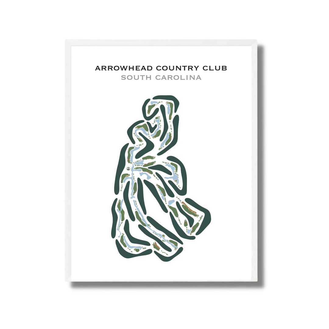 Arrowhead Country Club, SC | Golf Course Map, Golf Map, Golfer Gift for ...