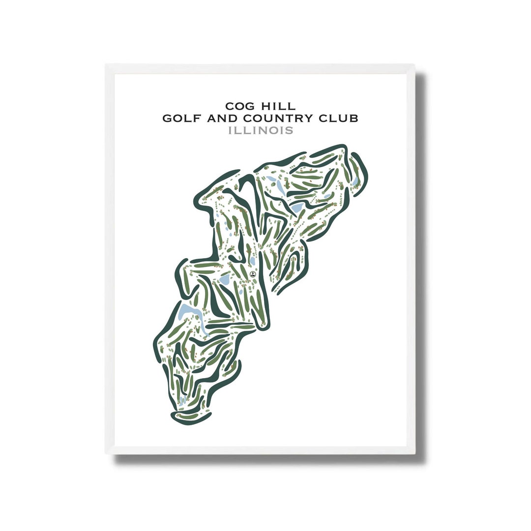 Golf Club Prints- Cog Hill Illinous Golf Course Map | Golf Course ...