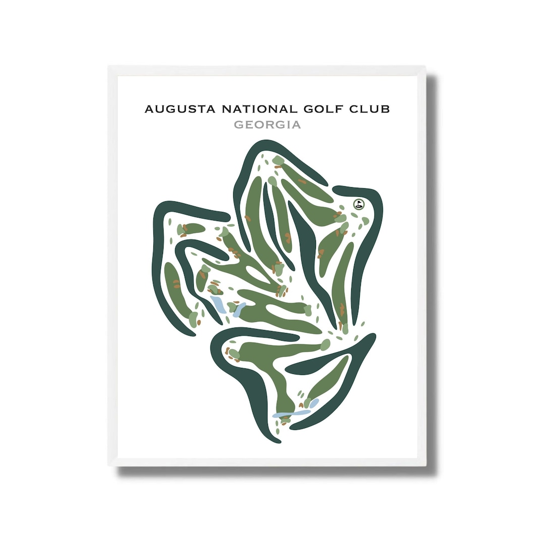 Augusta National Golf Club, GA | Golf Course Map, Golf Map, Golfer Gift ...